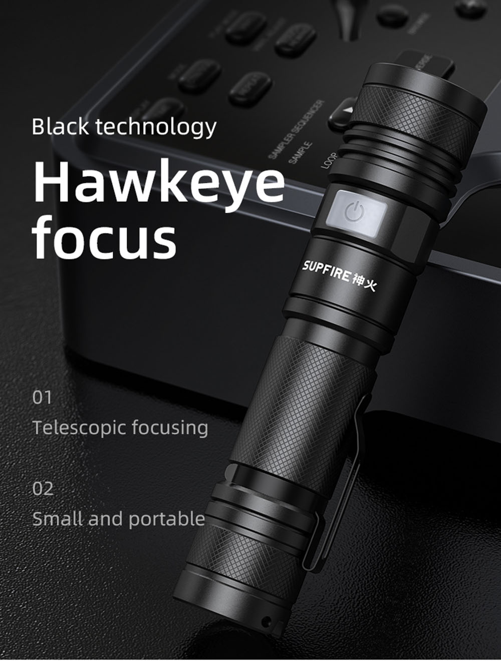 A2 P50 Telescopic Portable Spotlight Supefire