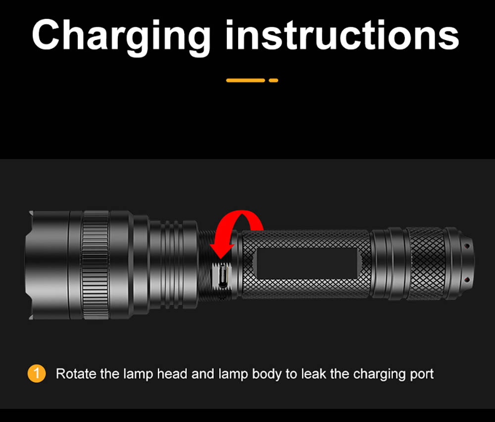 950 lumen tactical flashlight usb charging | Superfire