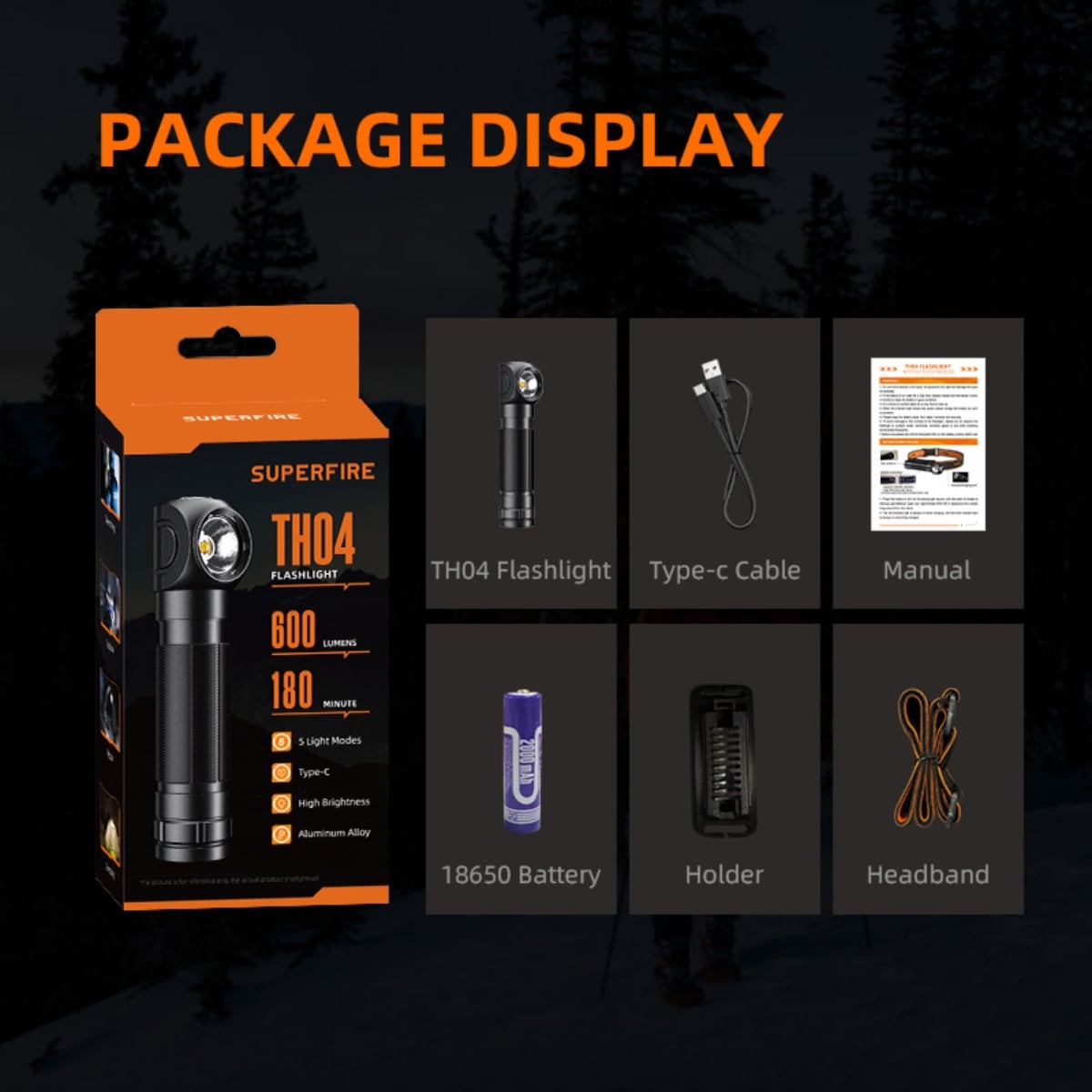 Portable Magnetic Rechargeable Headband Flashlight- SUPERFIRE