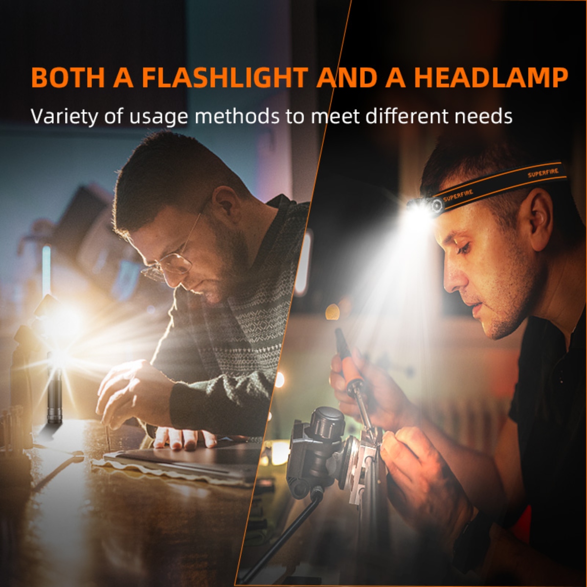 Portable Magnetic Rechargeable Headband Flashlight- SUPERFIRE