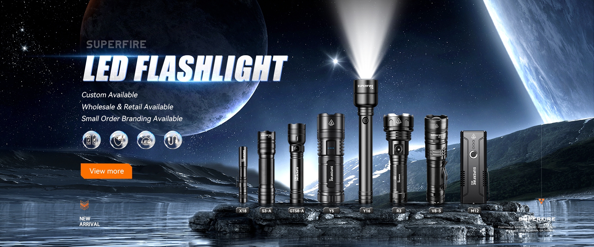 LED Flashlights, Headlamps, Bicycle Lights Wholesale - Superfire