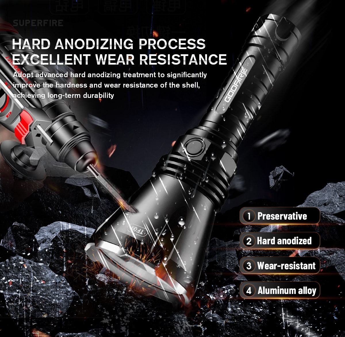 High Performance | High Quality | High End Flashlight | GODFIRE | SUPERFIRE