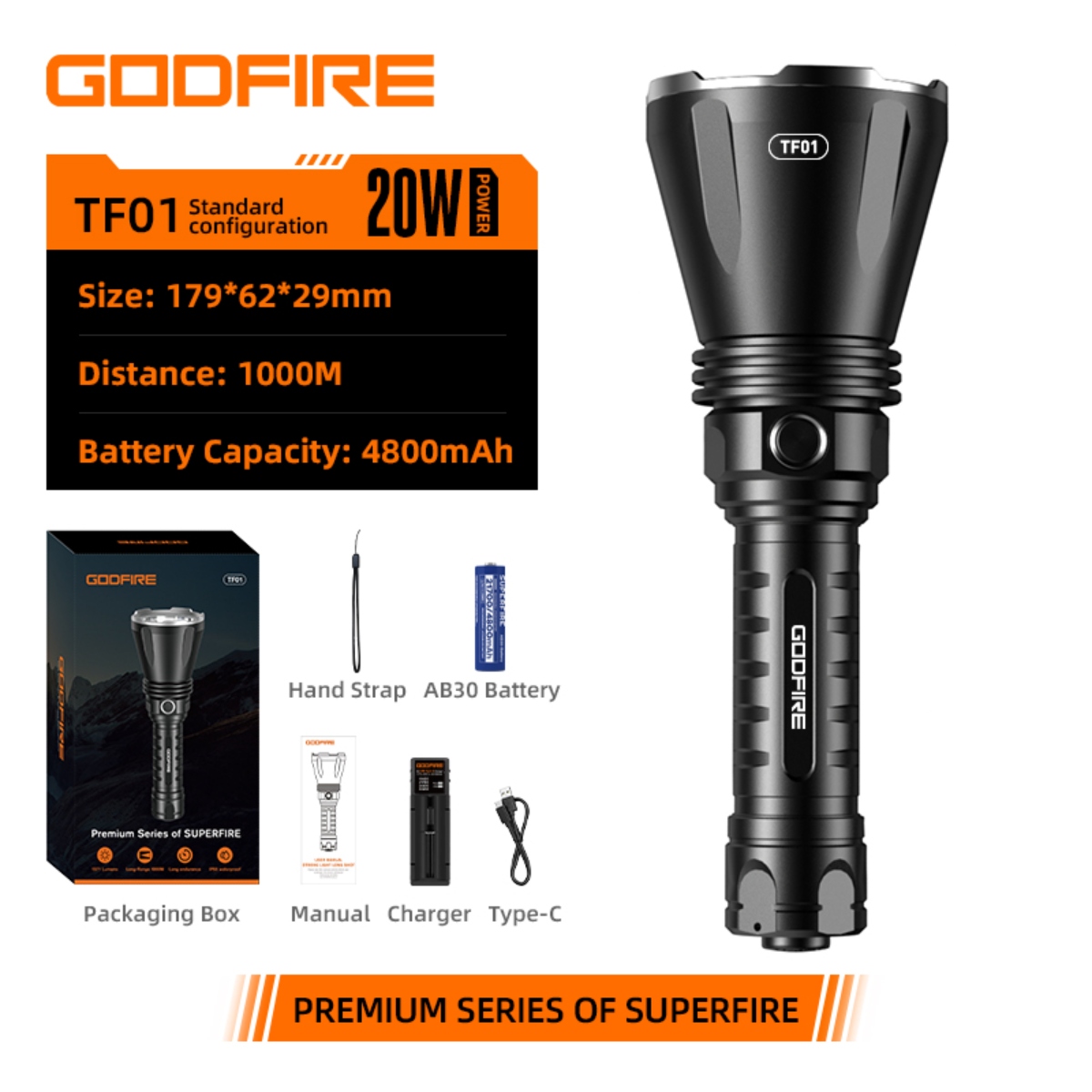 High Performance | High Quality | High End Flashlight | GODFIRE | SUPERFIRE